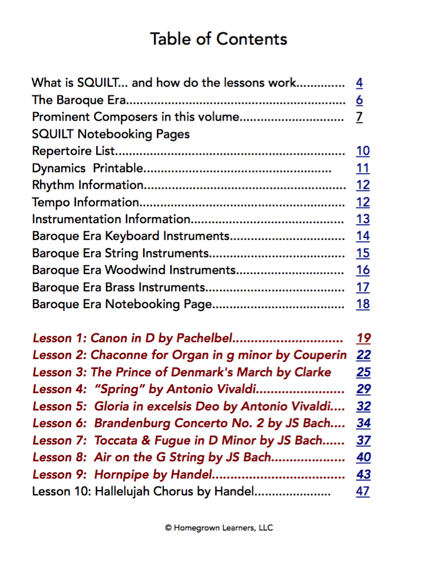 Volume 1 - Baroque Era – Squilt Music Appreciation